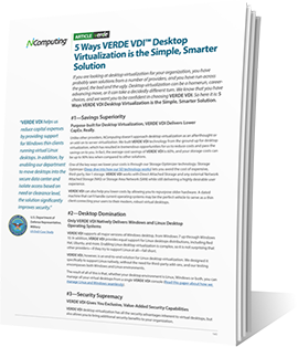 5 Ways VERDE VDI™ Desktop Virtualization is the Simple, Smarter ...